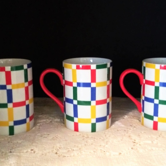 Fitz and Floyd | Dining | 3 Fitz Floyd Hopscotch Pattern Mugs Perfect ...